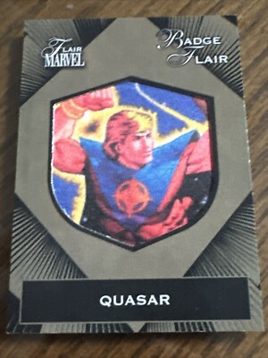 2023 2024 Marvel Flair ***QUASAR*** Badge Flair PFB17; 1/36 packs (3 ...
