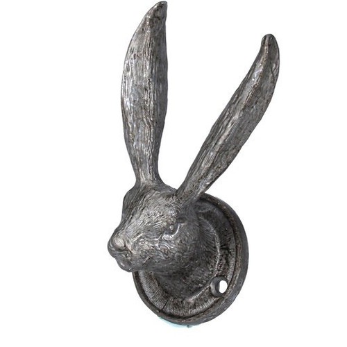 Pewter Hare Coat Hook Rabbit Wall Sculpture Vintage Metal Retro Antique ...