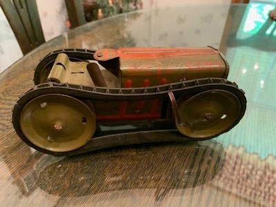 Vintage Marx green windup tractor/caterpillar metal - works | eBay