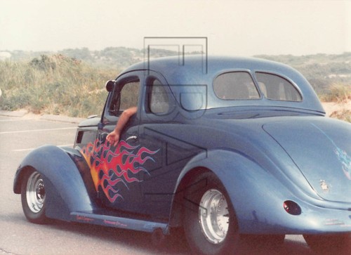 Original Photo 3.5x5 Red Flames On Blue Hot Rod Car H183 #21 | eBay