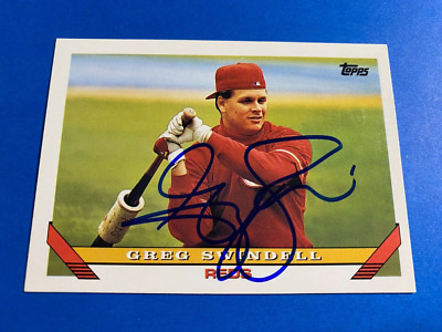 GREG SWINDELL 1993 TOPPS #515 AUTO IP SIGNED CINCINNATI REDS UT ...
