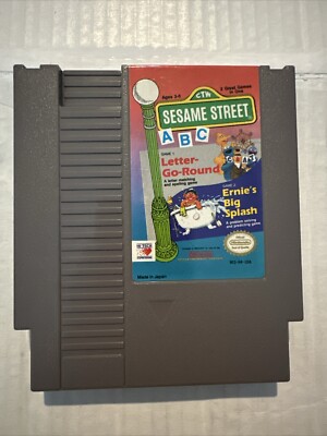 Sesame Street ABC Letter Go-Round Ernie's Big Splash Nintendo NES Video ...