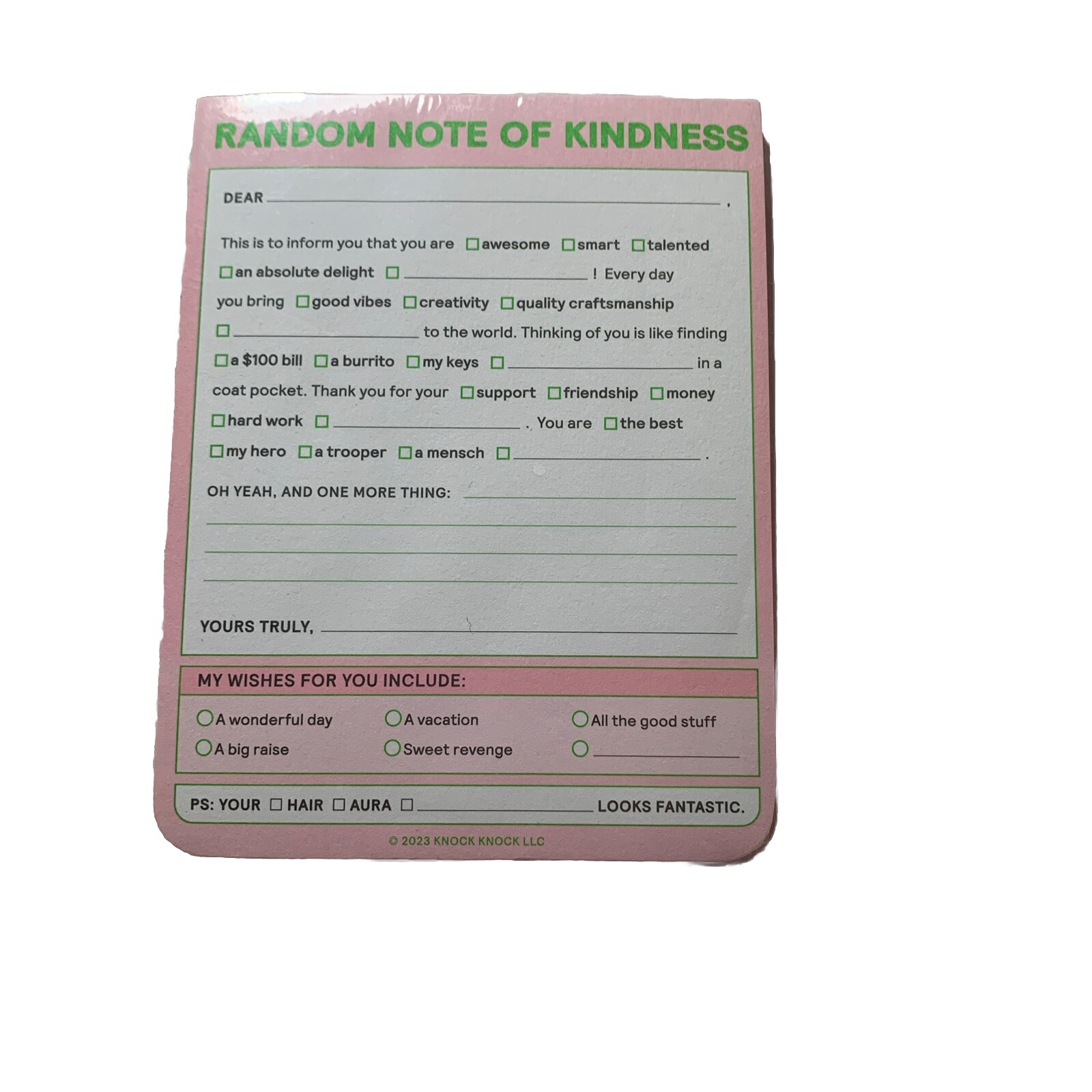 Knock Knock Notes. Mood Alert, Attitude Of Gratitude, Random Note Of ...