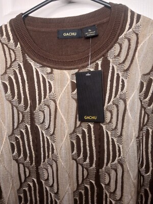 Men's XL Short Sleeve Gachu Vintage Sweater Measurements in Description ...