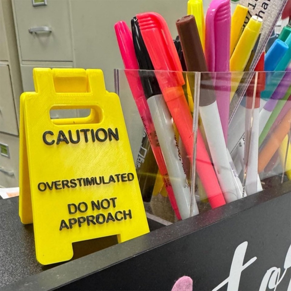 Caution Overstimulated Desk Sign, Do Not Approach Sign, Fun Signage ...