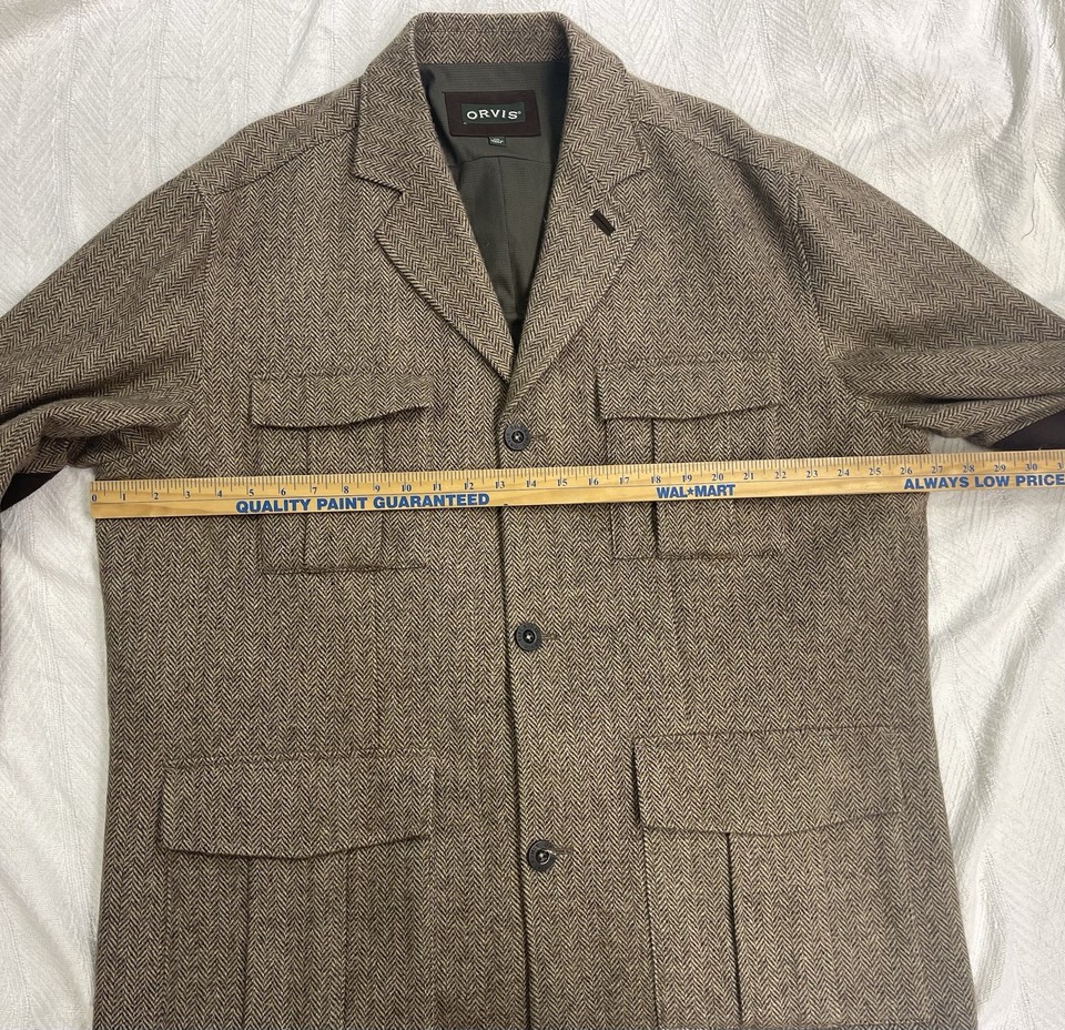 NEW Orvis VTG Herringbone Wool Tweed Sports Field Blazer Jacket Sz XXL ...