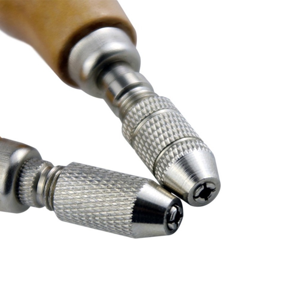 Jeweler Pin Vise Vice with Wooden Handle and Chuck for Wire Work Tools ...