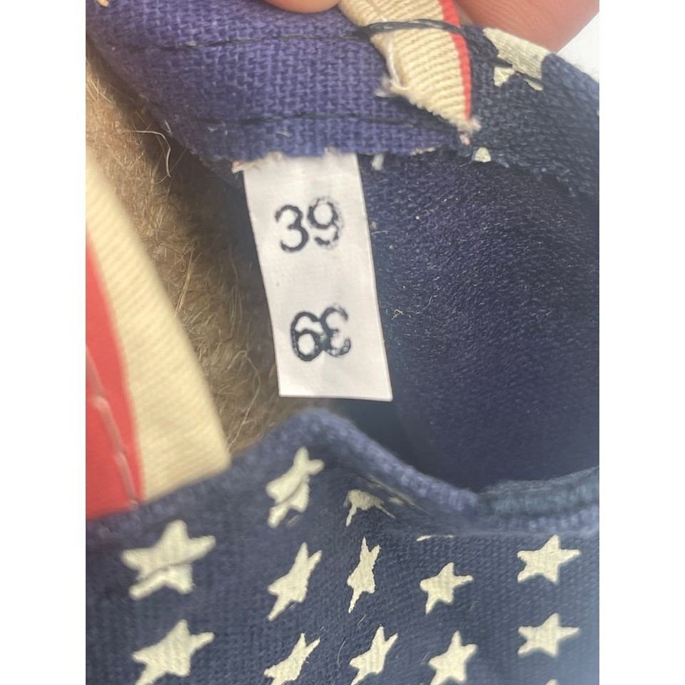 Navy Blue and Red Flag Rope Wrapped Women's Flats Size 7.5 | eBay