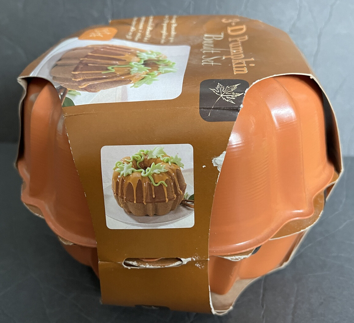 Vintage Nordic Ware 3-D Pumpkin Bundt Cake Set Bakeware Molds USA ...