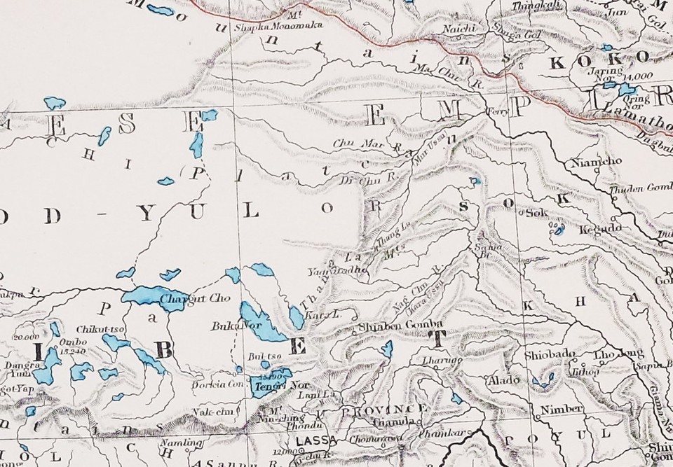 STANFORD'S 1889 HAND COLOURED MAP NORTHERN INDIA RAJPUTANA OUDH KASHMIR ...