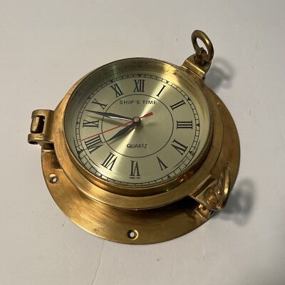 Vintage Maritime Nautical Brass Ships Porthole Quartz 'Ship's Time ...