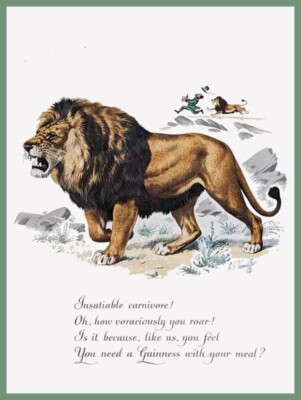 Guinness Beer - Lion Theme w/ Poem NEW METAL SIGN: 9x12" Free Shipping ...