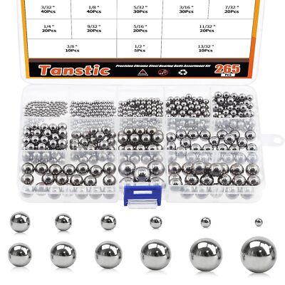 265pcs 12 Size Imperial Precision Chrome Steel Bearing Steel Ball ...