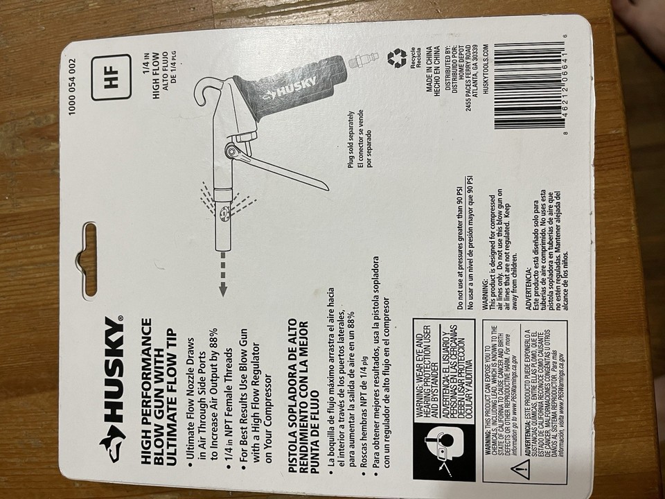 Husky Performance Blow Out Gun With Ultimate Flow Tip Air Tools New | eBay