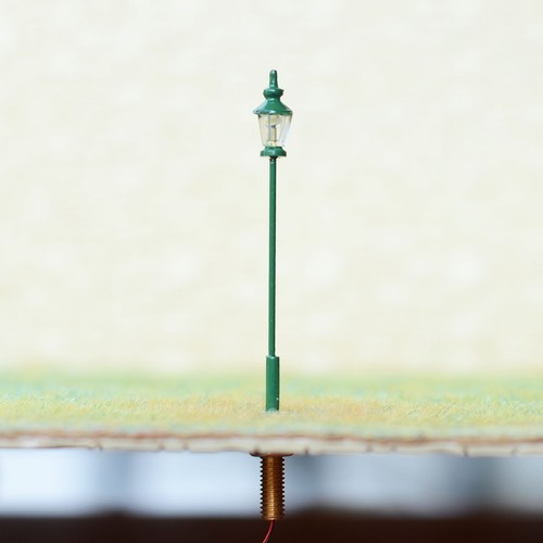 10 x HO scale model railroad antique street light LED lamppost path ...