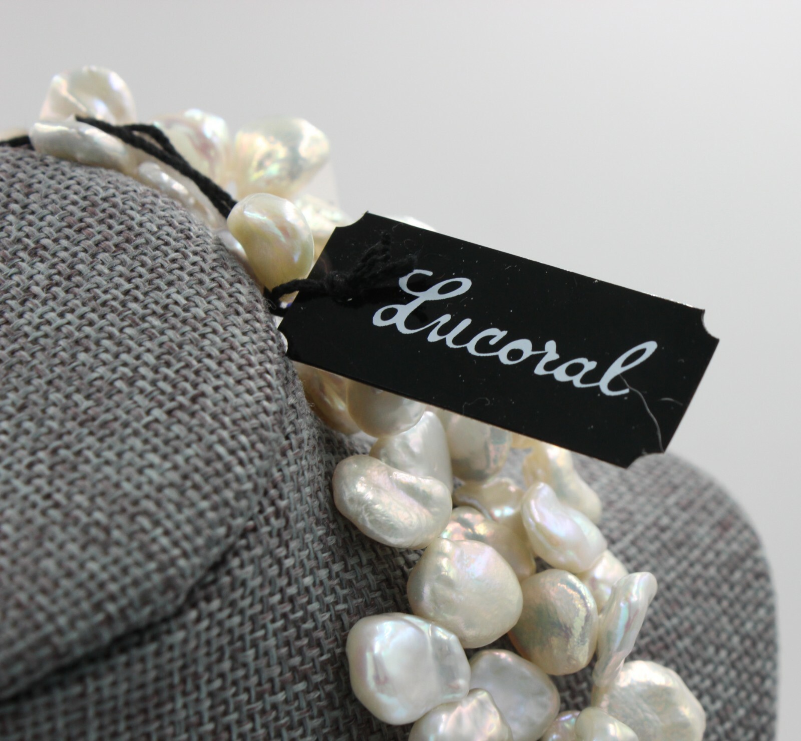 Lucoral Sterling Silver 3 Strand Cultured Pearl & Crystal Necklace New ...