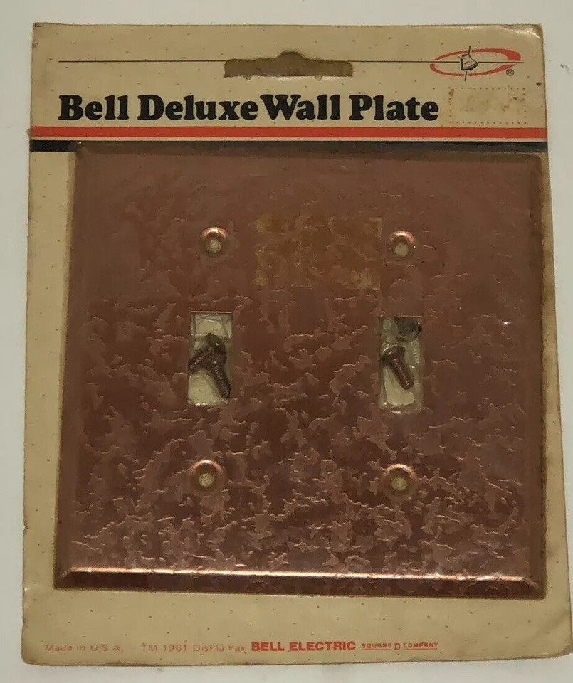 VTG BELL ELECTRIC 1961 PINK MCM Lot of 2 Double Light Switch Cover ...
