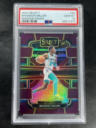 2023-24 Panini Select Brandon Miller #80 Concourse Maroon RC /175 PSA ...