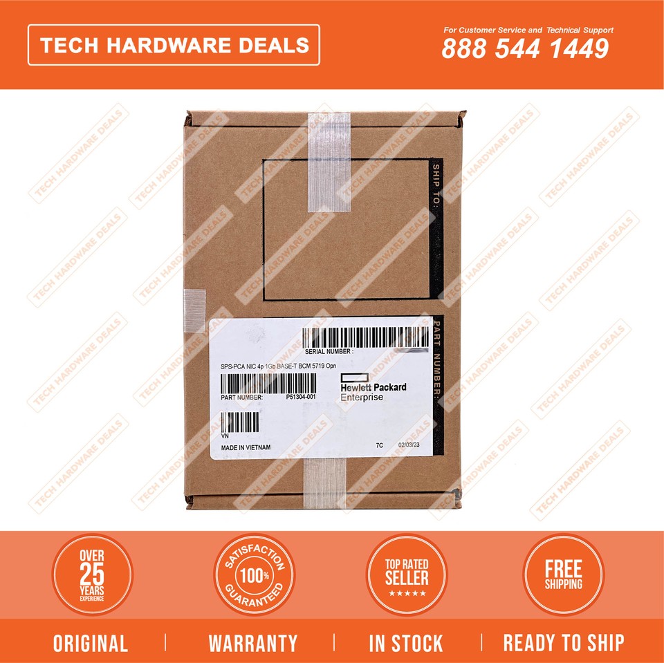 P51178-B21 NEW SEALED Broadcom BCM5719 Ethernet 1Gb 4-port BASE-T ...