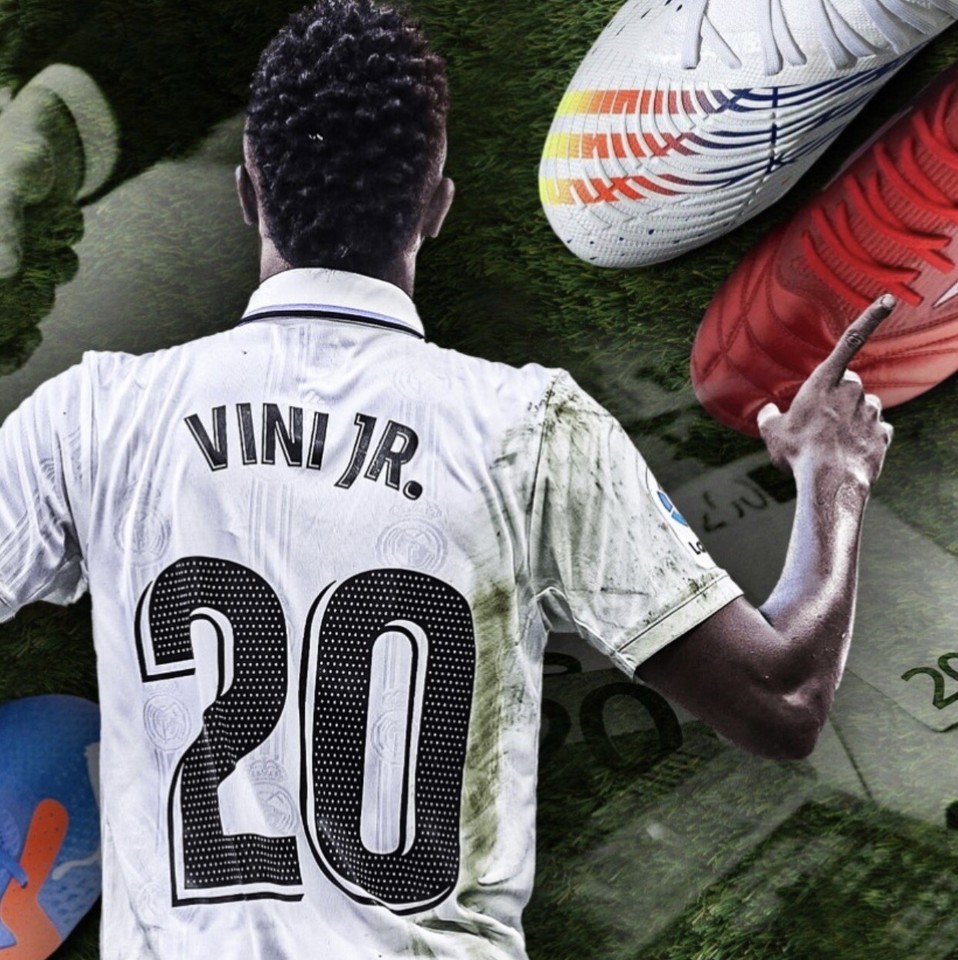 Real Madrid VINI JR. #20 Home name print and number 2022/23 heat ...