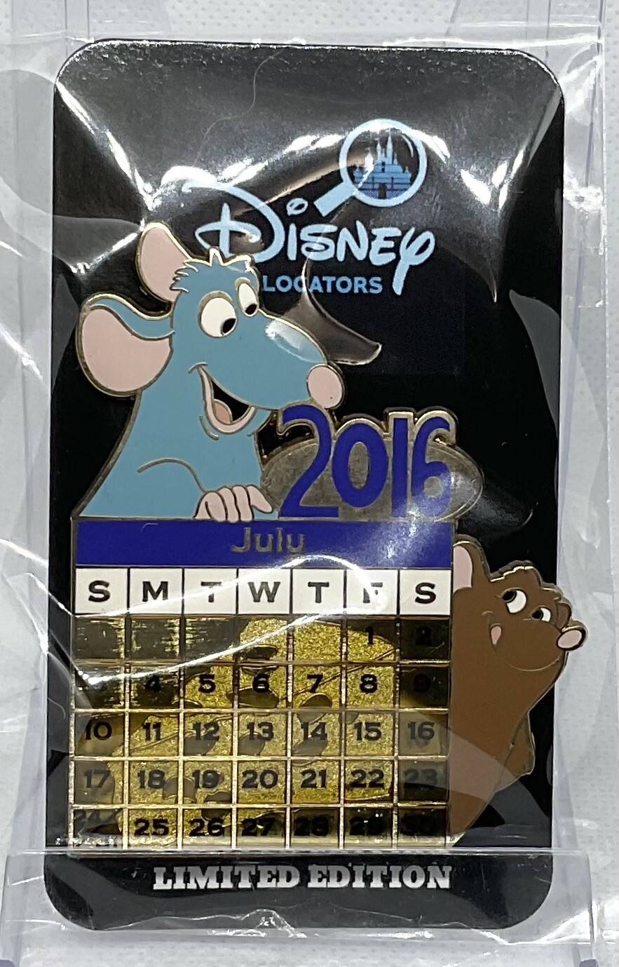 Disney DSSH 2016 Pixar Calendar July Ratatouille Remy Emile LE 300 Pin ...