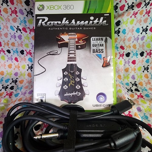 ROCKSMITH Authentic GUITAR GAMES Microsoft XBOX 360 2011 W/ CABLE ...