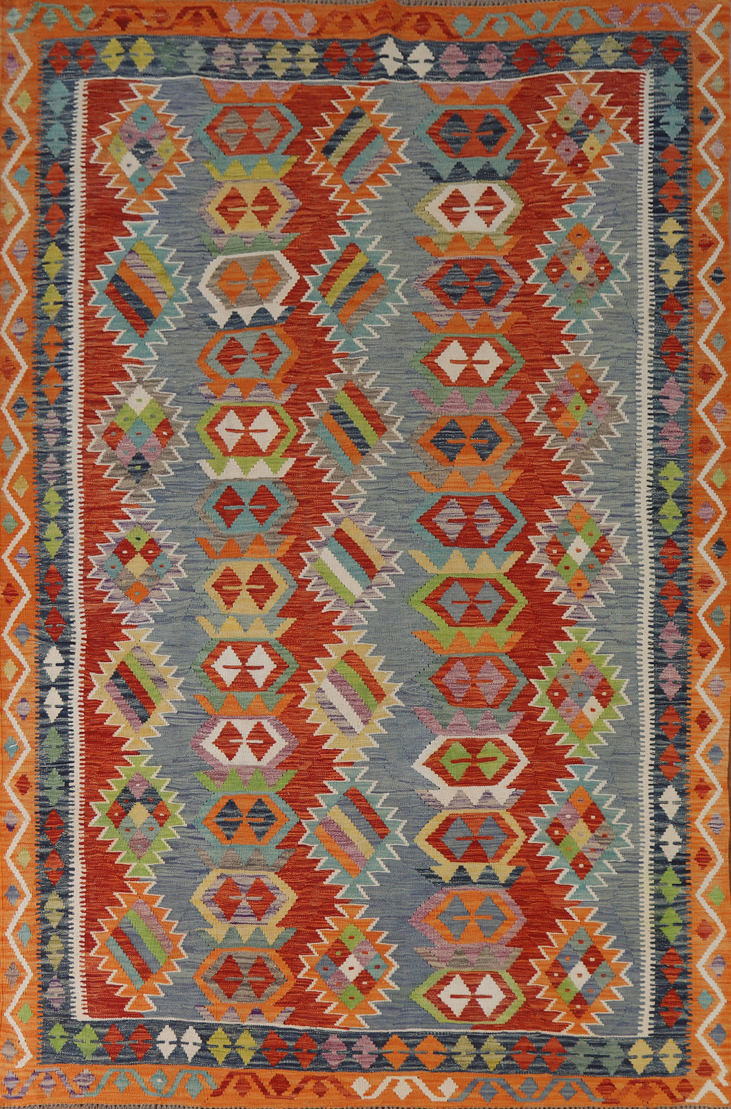 Geometric Kilim Rugs Wool Traditional Kelim Carpets 7x9 ft | eBay