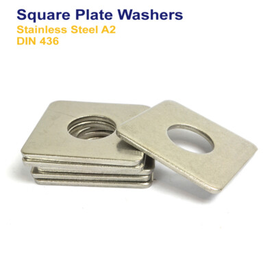 M8 M10 M12 M16 M20 50mm x 3mm SQUARE PLATE THICK WASHER STAINLESS STEEL ...