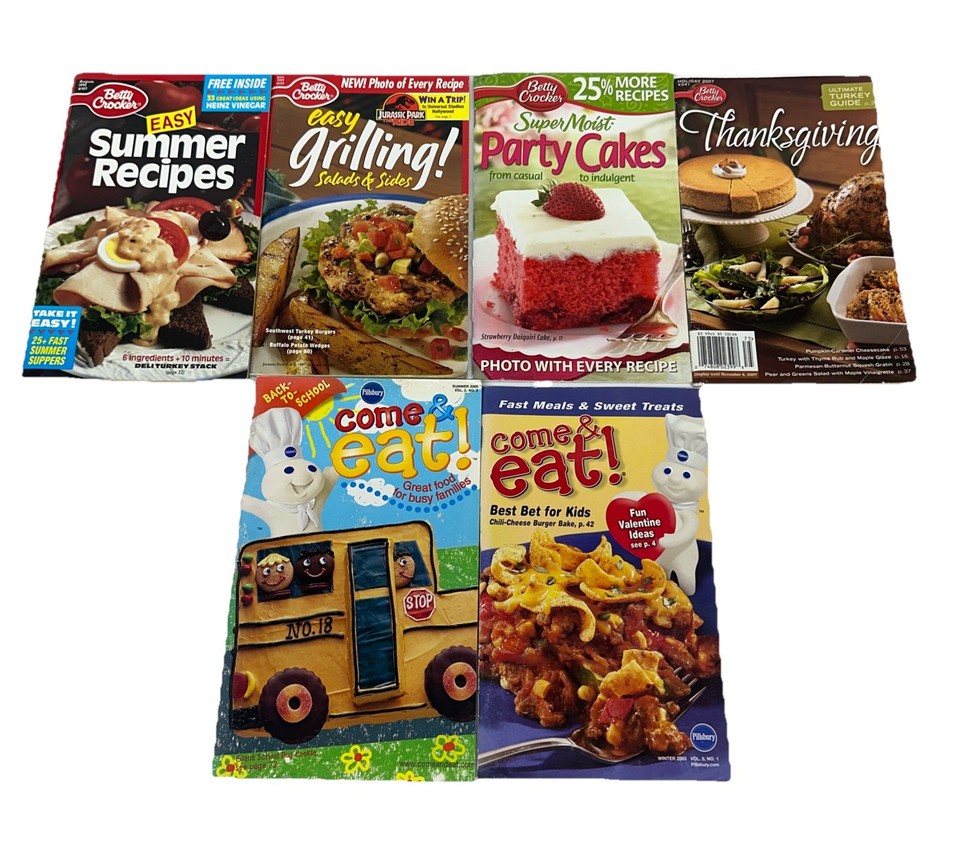 Betty Crocker & Pillsbury Cookbooks Lot Of 6 Mid 90s-Early 2000s ...