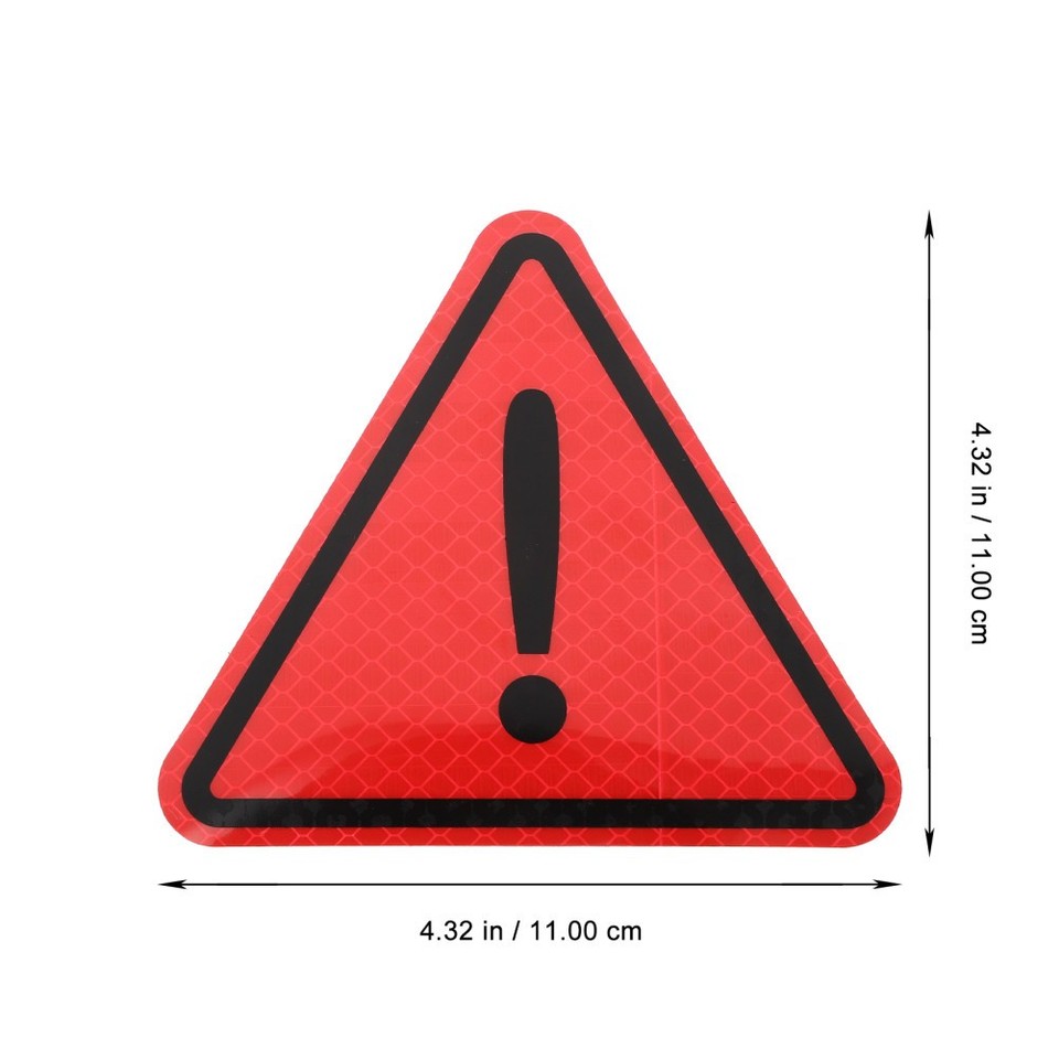 Reflective Triangle Sign Triangular Car Danger Signs Warning Stickers ...