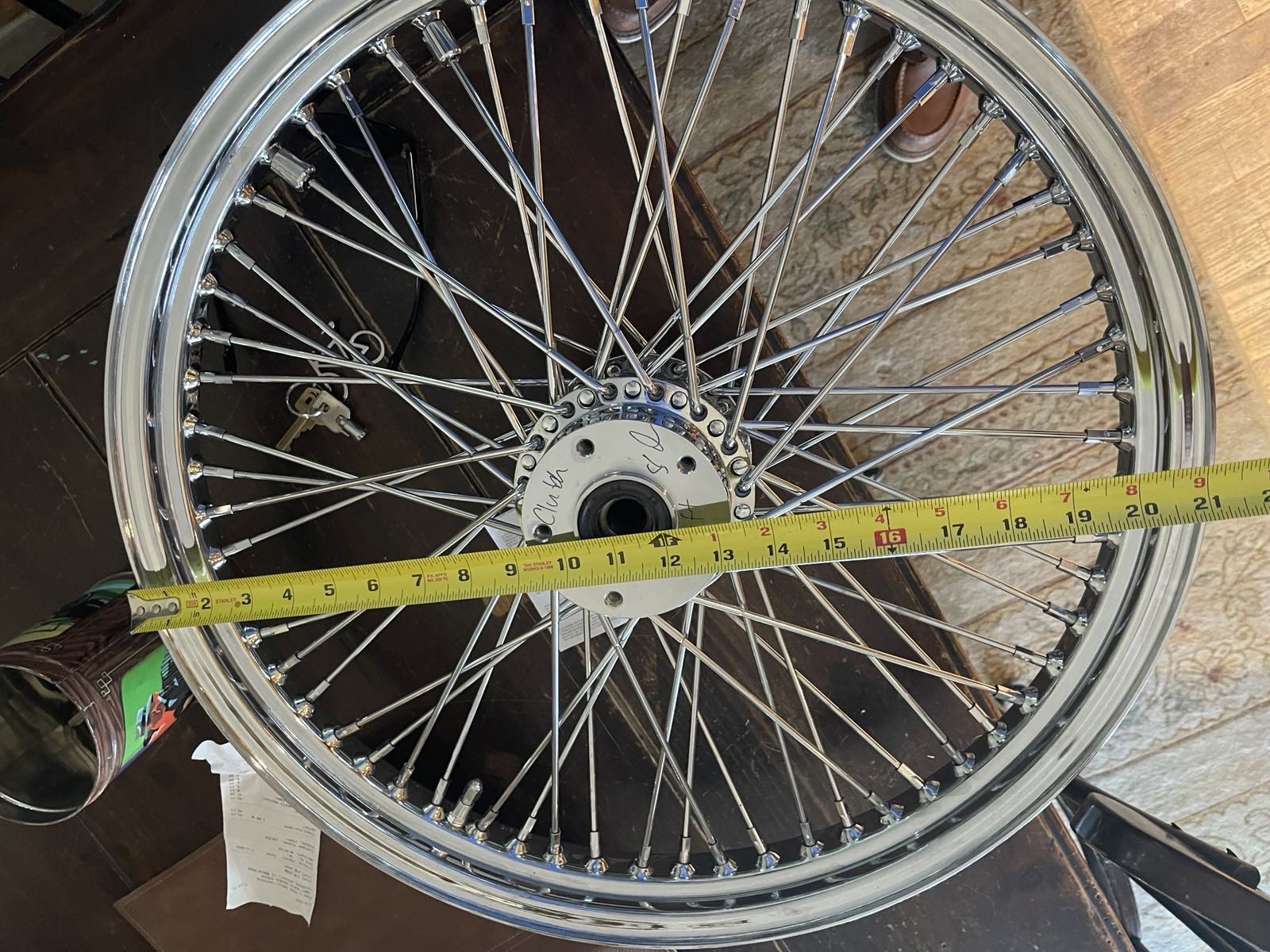 Chrome 48 King Spoke 21" x 2" Front Single Disc Wheel for Harley and Custom | eBay