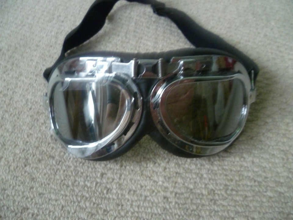 Pilot Retro Motorbike Motorcycle Goggles Flying Scooter Helmet Glasses ...