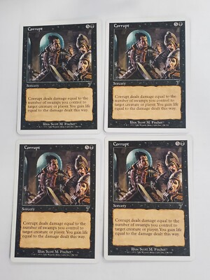 MTG Playset 4x Corrupt (7th Edition/Black/C) - BGM | eBay