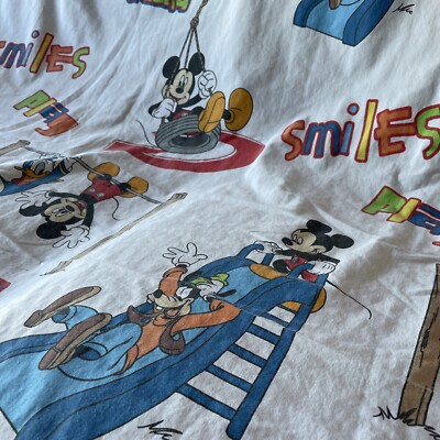 Disney Vtg. Mickey Mouse Clubhouse Full Size Bed Sheet Mickey,Donald ...