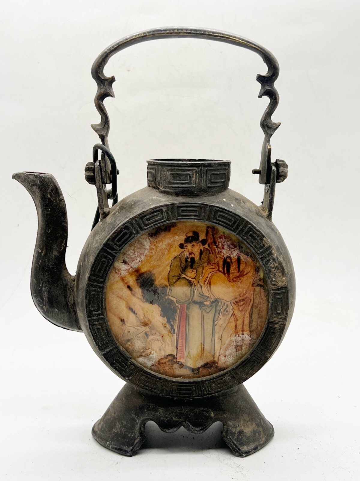 ANTIQUE / VINTAGE CHINESE ORIENTAL METAL PANEL TEAPOT TEA POT | eBay