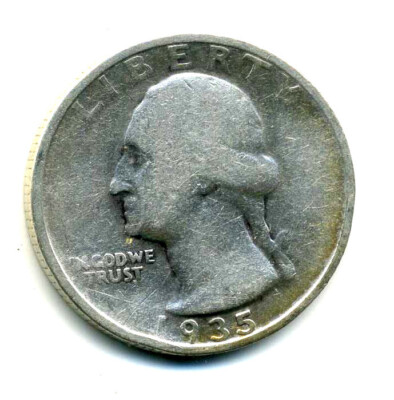 1935 D Washington Quarter 90% SILVER AMERICAN US 25 Cent U.S OLD Nice ...