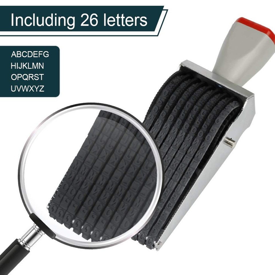 8 Digits Roller Stamp Personalized English Alphabet Number Symbol ...