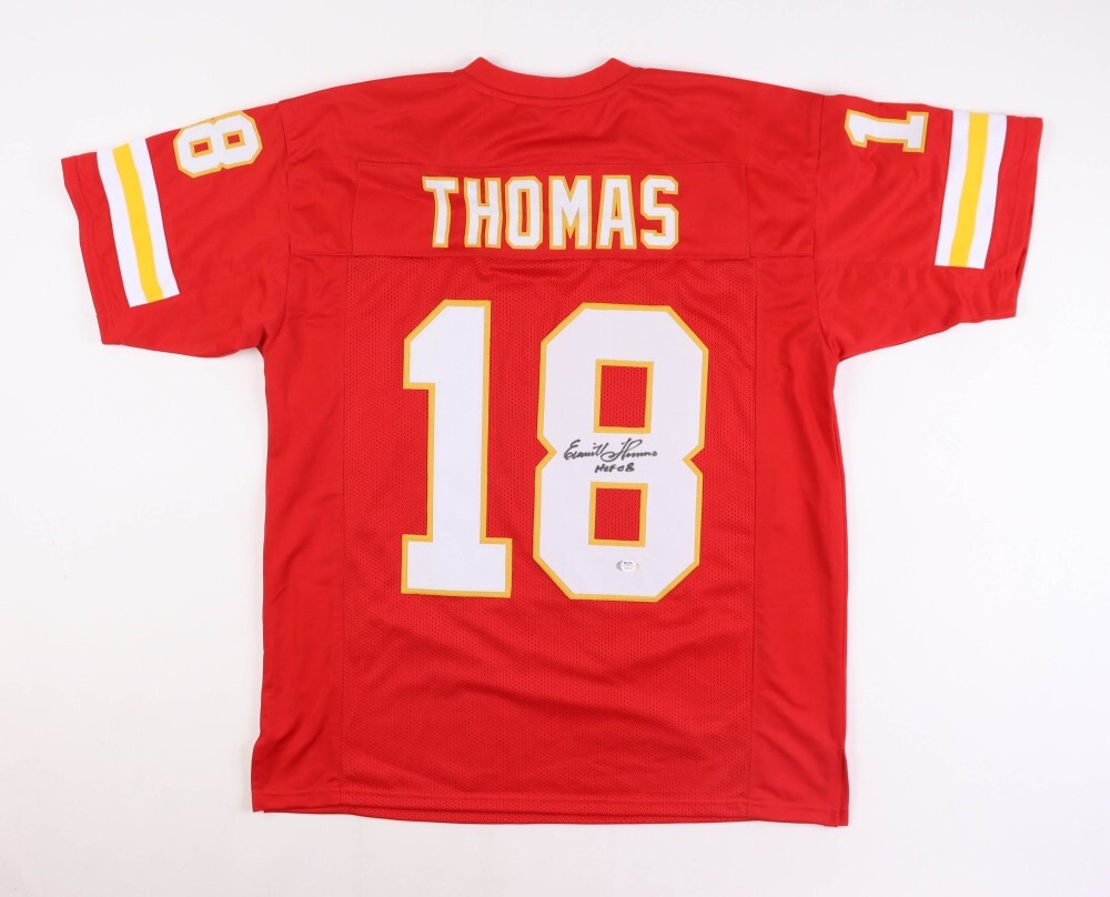 Emmitt Thomas Signed Kansas City Chiefs Jersey (PSA) Hall of Fame 2008 ...