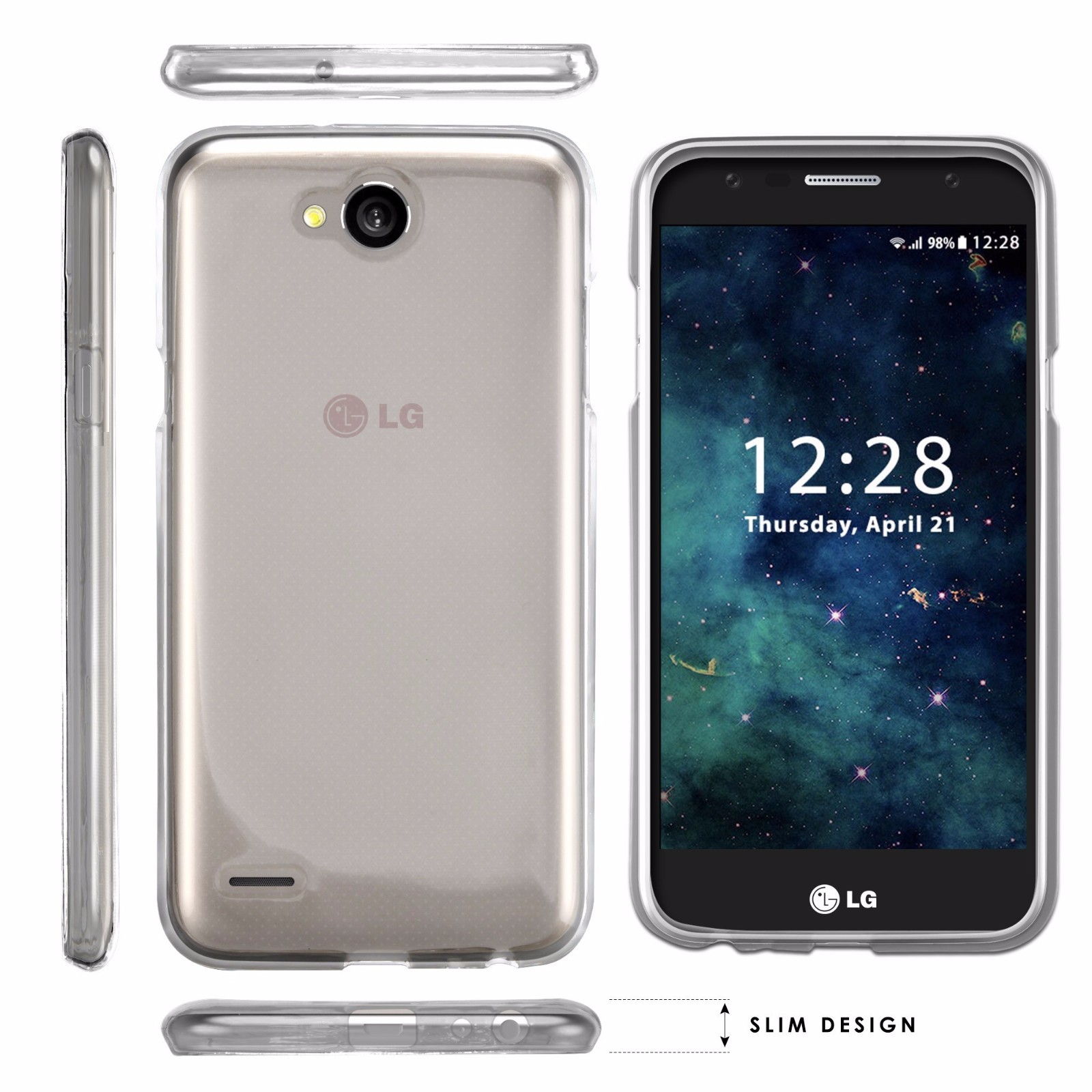 For LG Fiesta L63BL L64VL X Power 2 X Charge Soft Gel Skin Case Slim ...