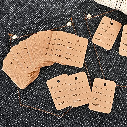 1000 Pieces Price Tags and Hang Tag String, 1.38" x 1.97" Marking Tags ...