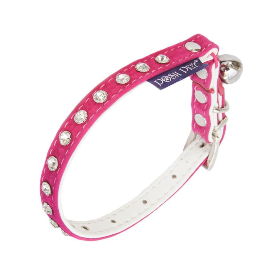 Posh Petz® Diamante Crystal Velvet Adjustable Cat Safety Collar With ...