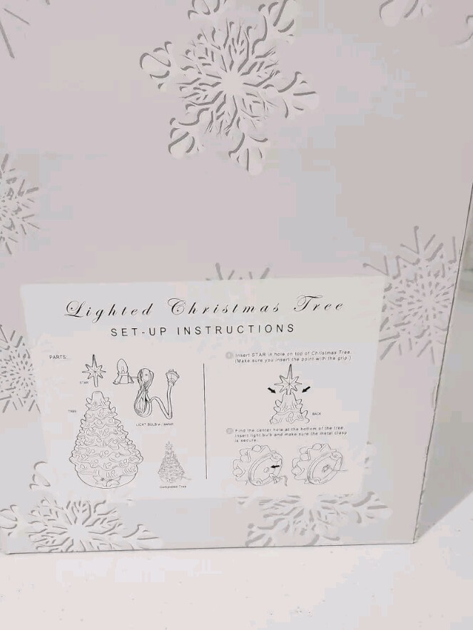 Christmas is Forever Lighted Tabletop Ceramic Xmas 16-Inch White Tree ...