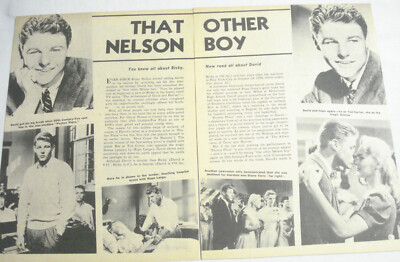 1958 David Nelson Magazine 2 Page Article That Other Nelson Boy | eBay