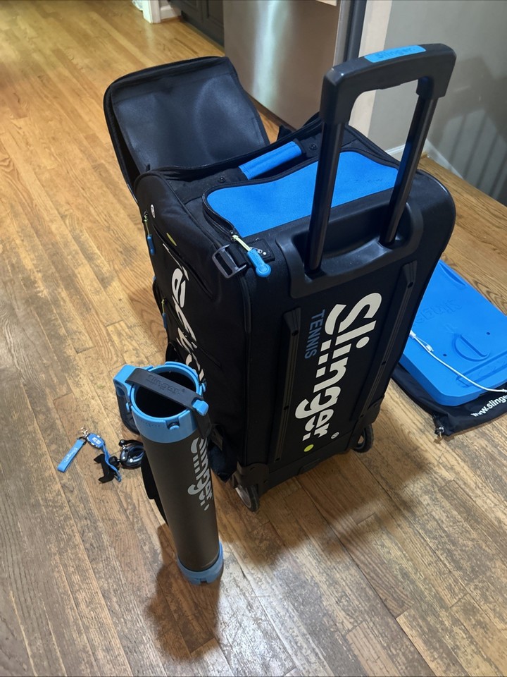 Slinger Bag Ball Tennis Machine with Oscilator, Ball Tube, Remote ...