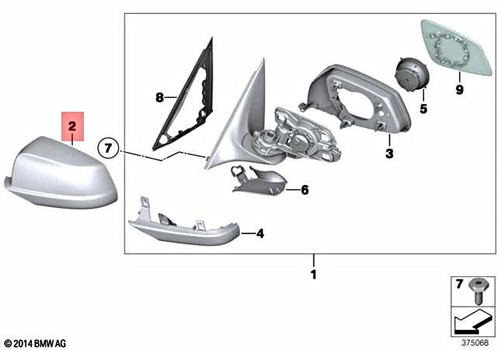 Genuine BMW Hybrid F10 F11 Outside Mirror Cover Cap Primed Right ...