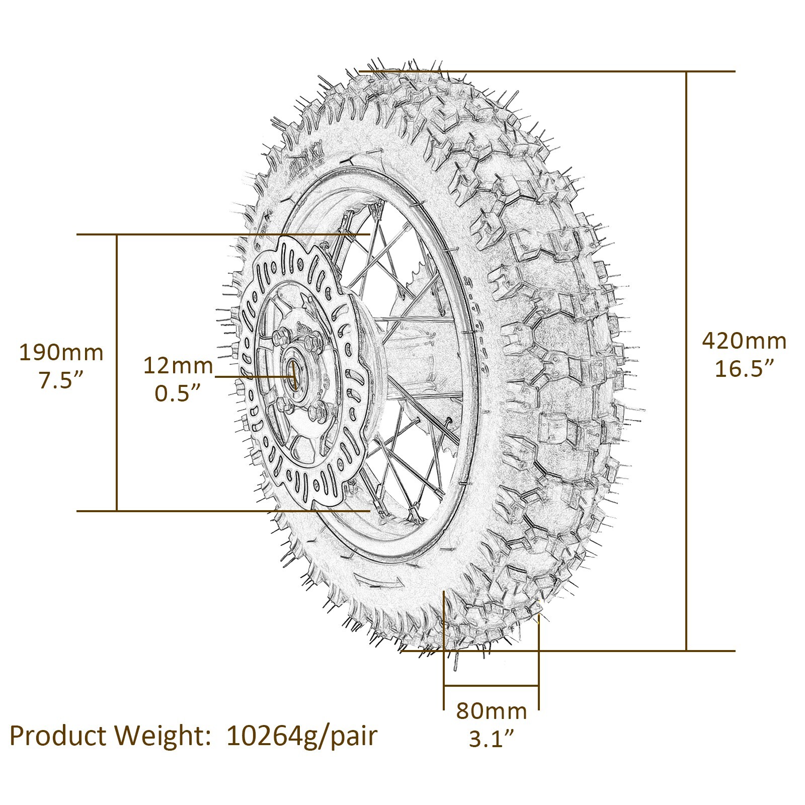 12" 14" 16" 19" Wheel Brake Apollo SSR 110cc 125cc 150cc 200Dirt Pit ...