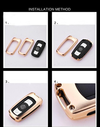 Silver Aluminum Key Fob Case Cover For BMW 1 3 5 6 7 Series E90 E92 E60 ...