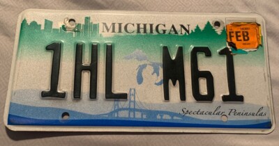 2015 Michigan License Plate “Spectacular Peninsula” Motto Excellent ...