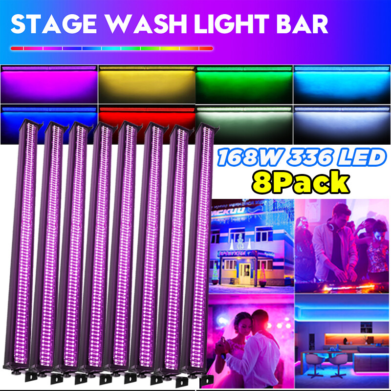 168W RGB 336 LED Wall Wash Light Strobe DMX Stage DJ Beam Light Party ...