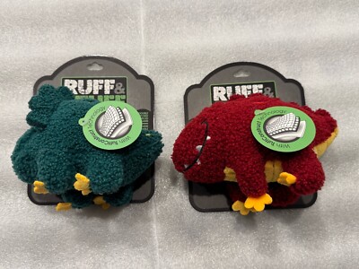 NEW! DURABLE DINOSAURS DOG TOY PREMIUM RUFF & STUFF MINI PLUSH SQUEAKS ...
